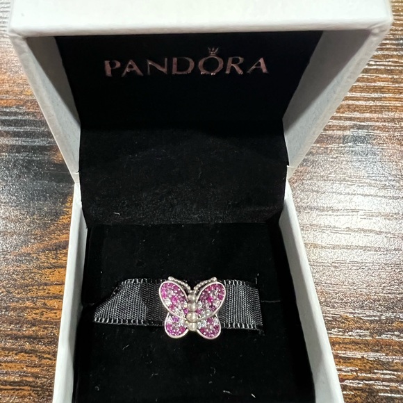 Pandora | Jewelry | Pandora Pink Purple Sparkling Butterfly Charm Box ...